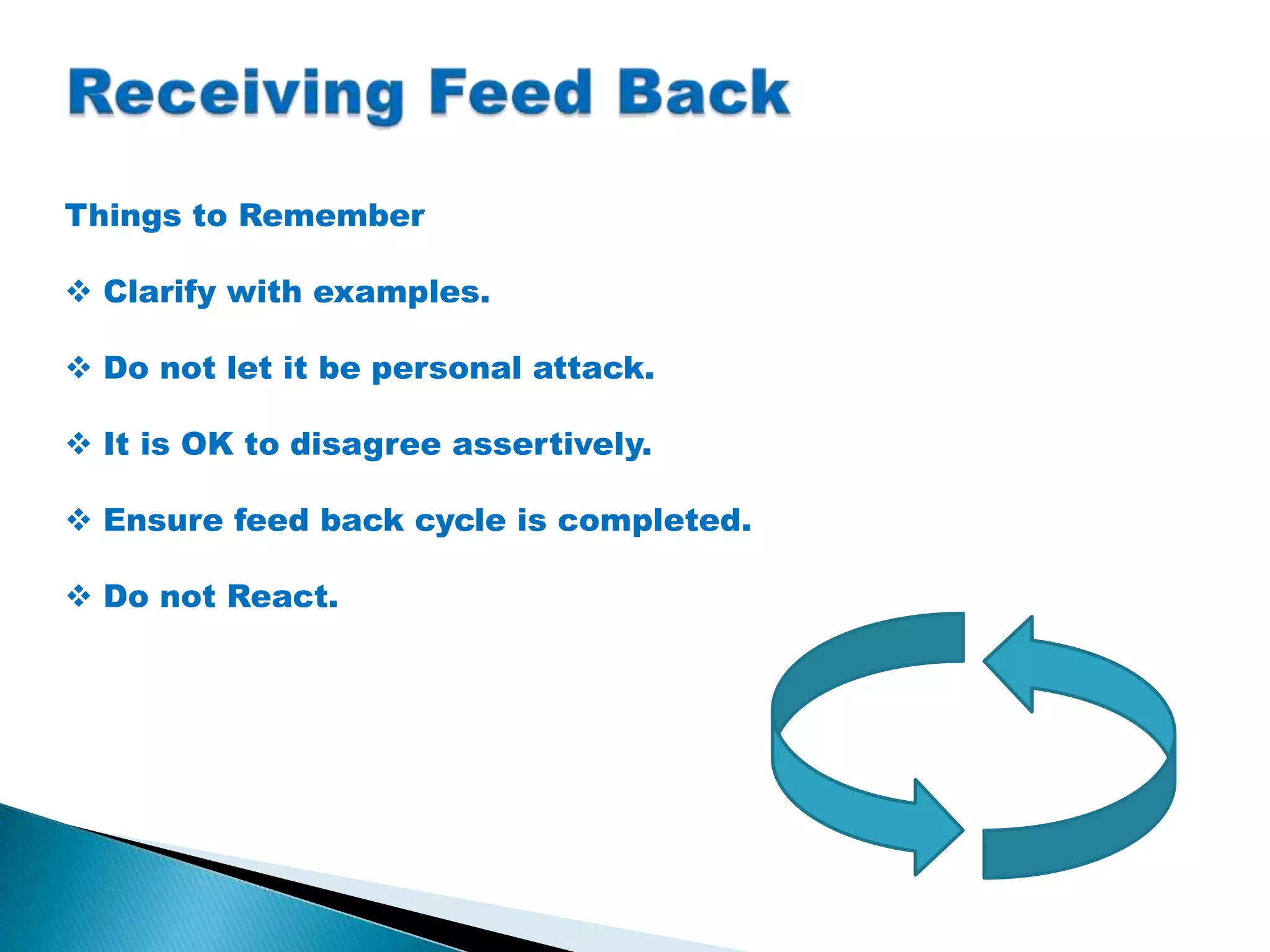 Giving & receiving feed back | PPTX