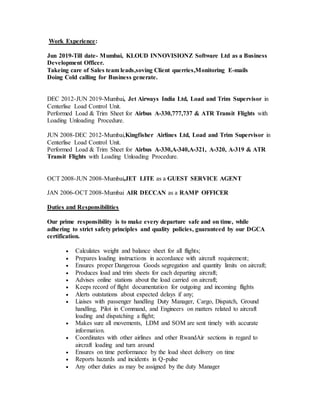 LOAD CONTROL SUPERVISOR / LOAD PLANNER | DOC