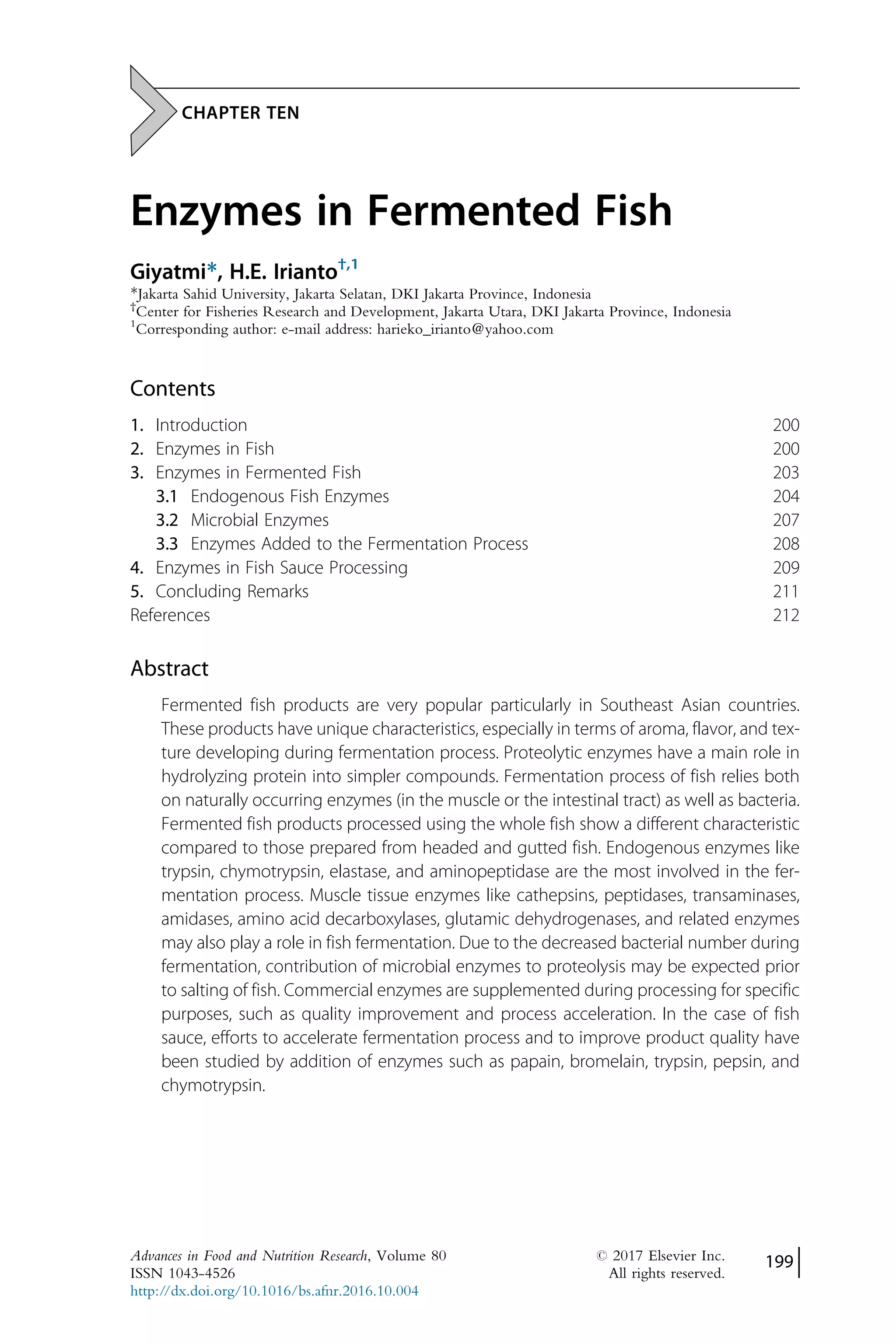 Giyatmi 2017 enzymes in fermented fish | PDF