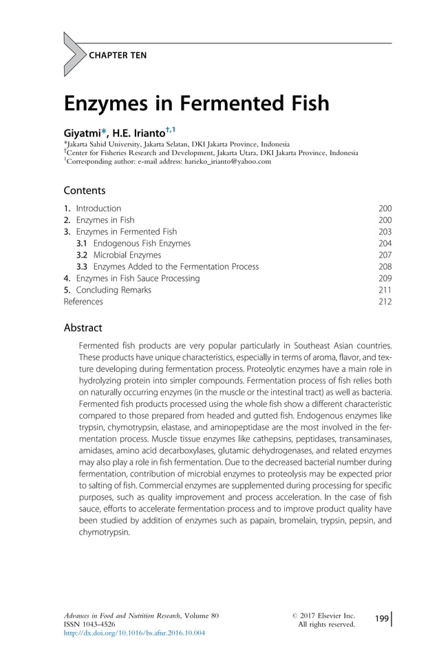Giyatmi 2017 enzymes in fermented fish | PDF
