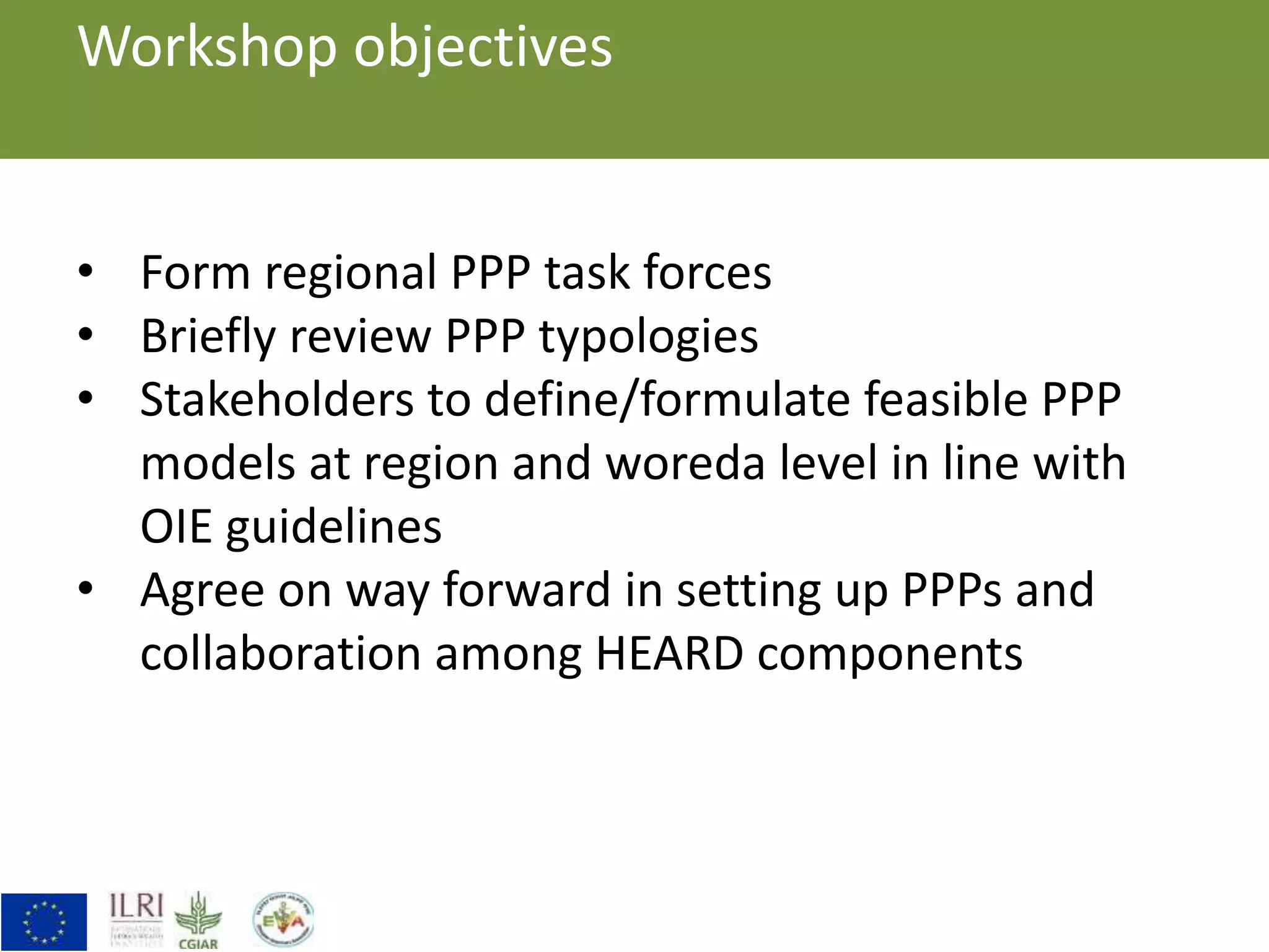 Regional public-private parternships workshop objectives | PPT