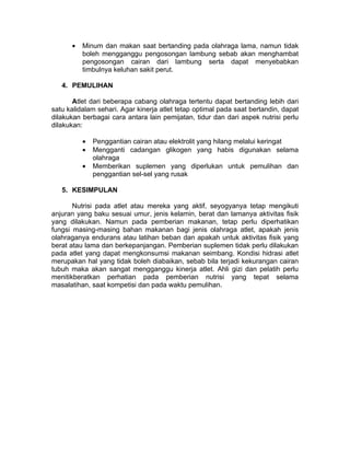 Gizi pada atlet | DOC