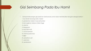 Gizi seimbang pada ibu hamil | PPT