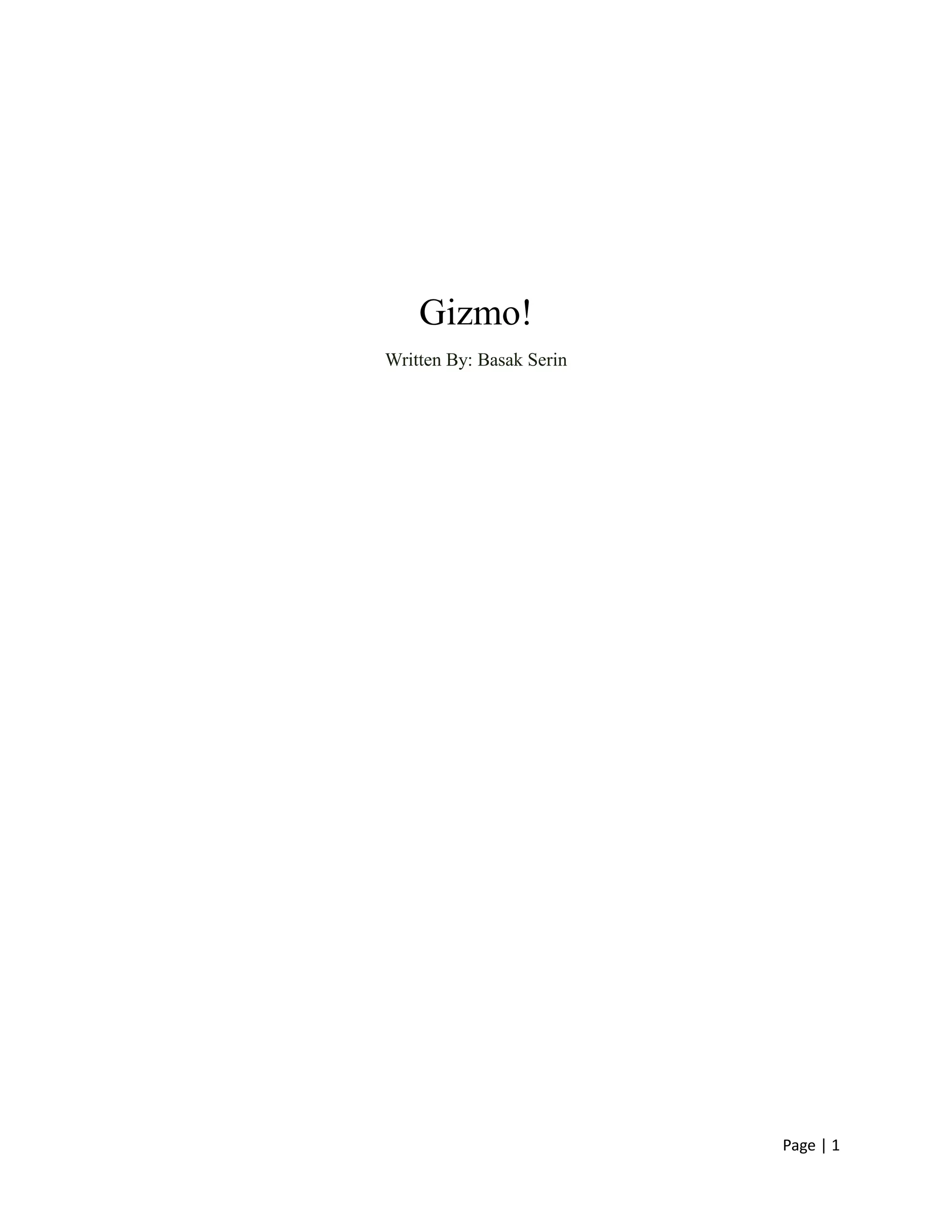 Gizmo! Music Book Written By Basak Serin | DOCX