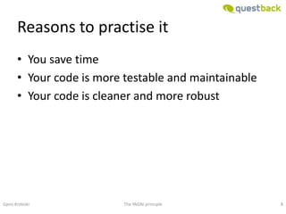 The YAGNI Principle | PPT