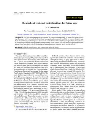 Chemical and ecological control methods for Epitrix spp. | PDF