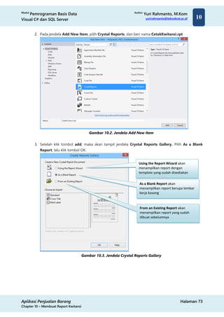 Chapter 10 - Pembatan Report Kwitansi | PDF