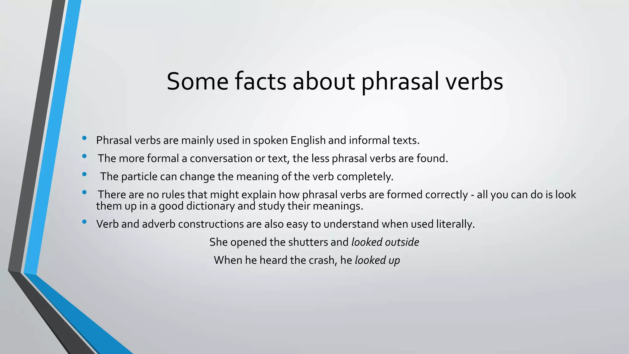 Literal and Idiomatic Phrasal Verbs | PPTX