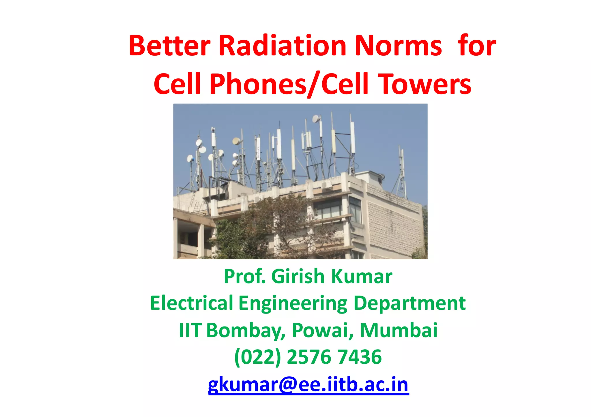 Cell Phone and Cell Tower Radiation Norms | PDF