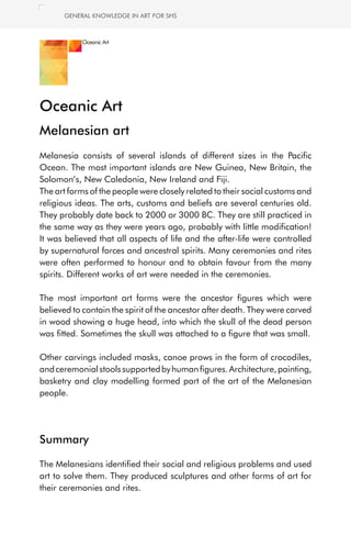 General Knowledge in Art for Senior High schools | PDF