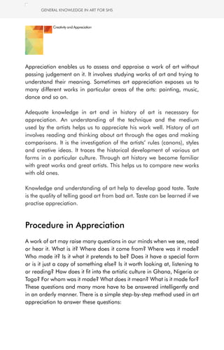 General Knowledge in Art for Senior High schools | PDF