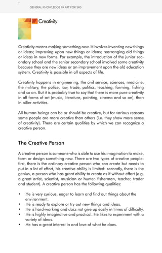 General Knowledge in Art for Senior High schools | PDF