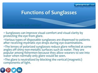 About sunglasses - GKB | PPT
