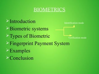 biometric payment system authentication | ODP