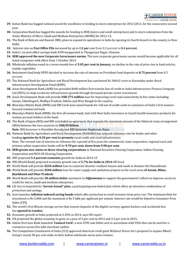 Gk capsule for sbi exam | PDF