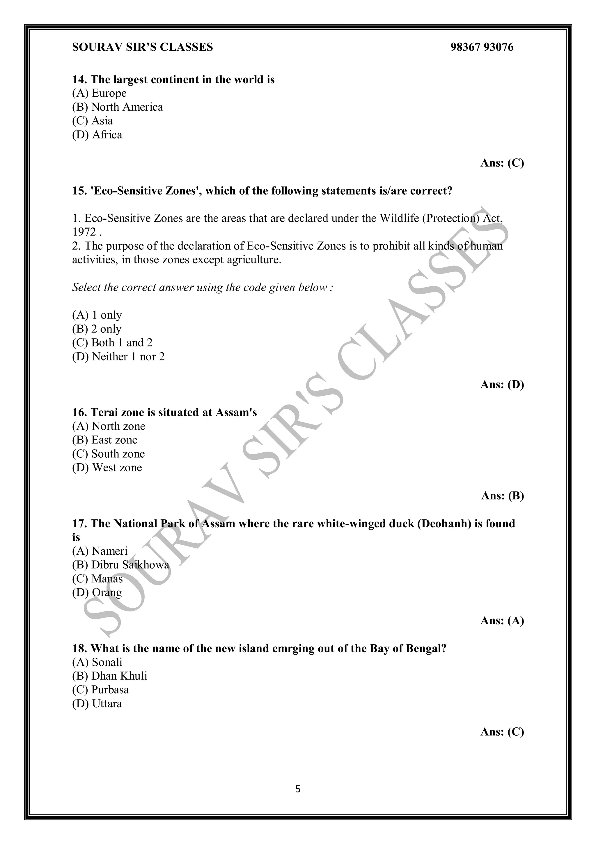 GENERAL KNOWLEDGE CURRENT AFFAIRS FOR GOVERNMENT EXAMS PAPER I NOTES ...