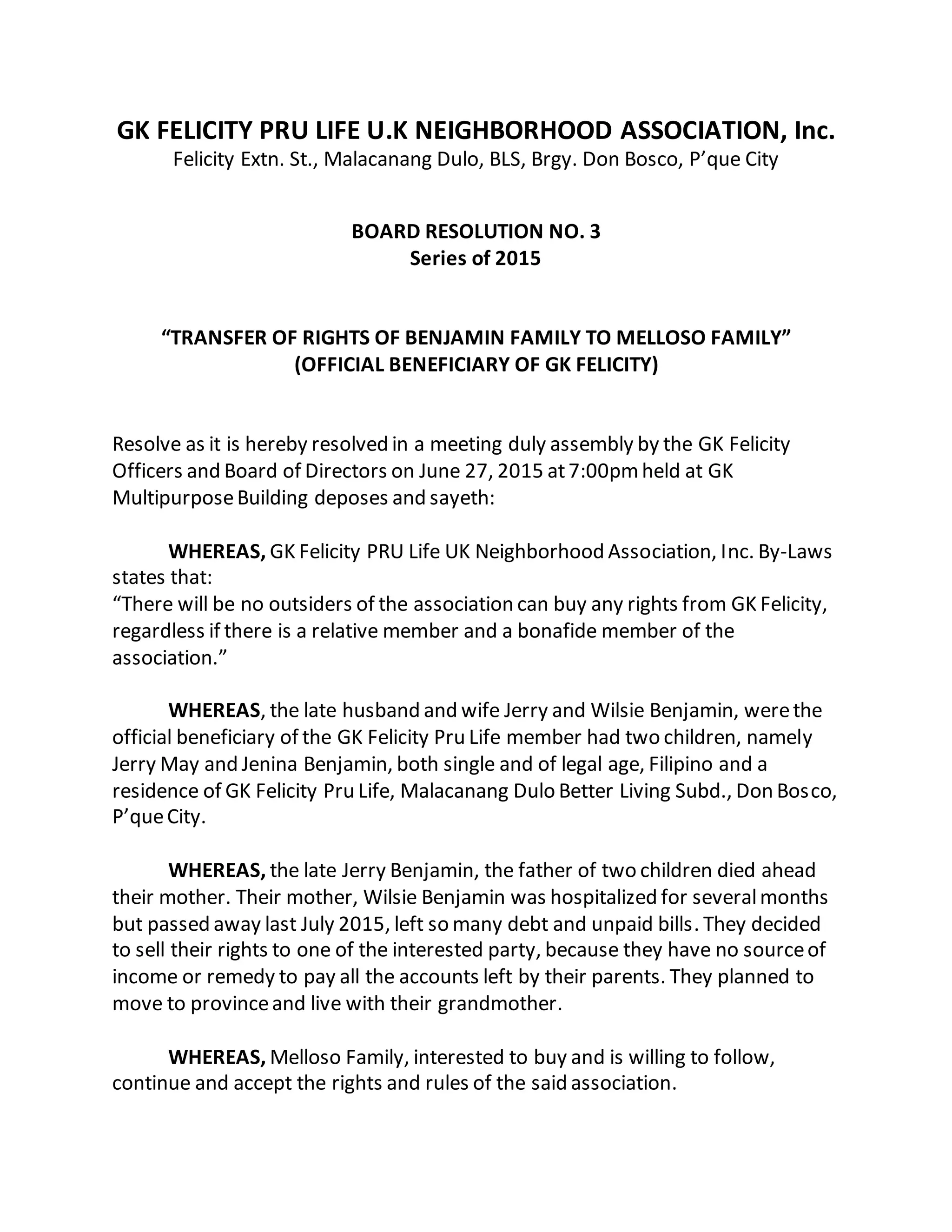 Board resolution Sample | DOCX