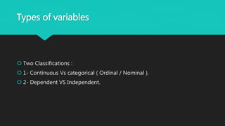 1 variables - Statistics | PPT