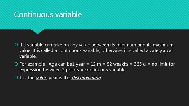 1 variables - Statistics | PPT