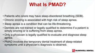 Provisional Mandibular Advancement Therapy (PMAD) | PPTX