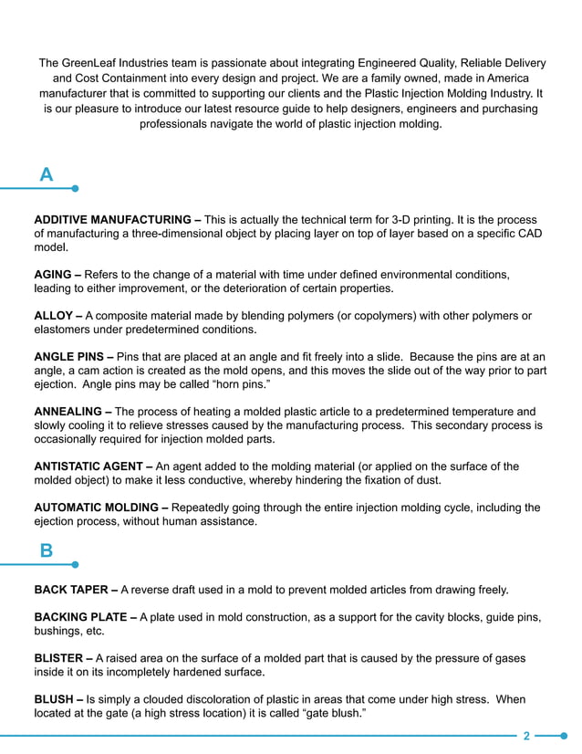 Guide To Plastic Injection Molding Terminology - GreenLeaf Industries ...