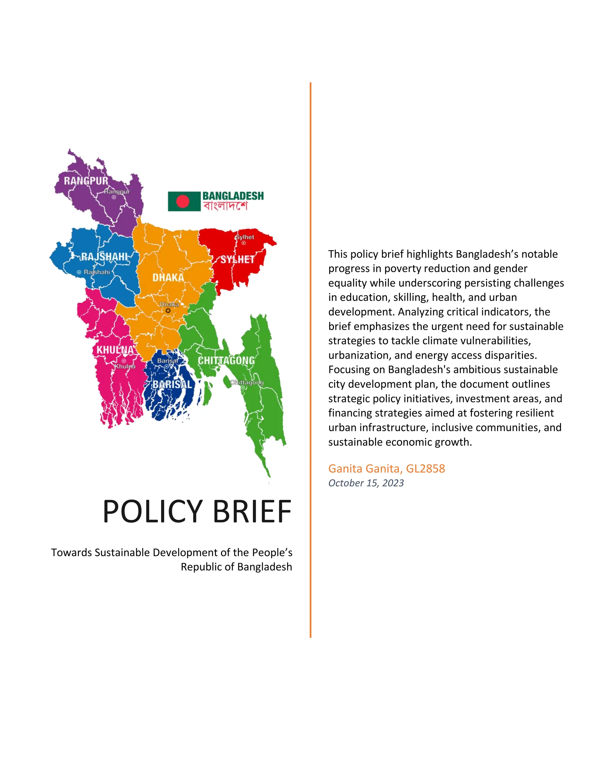 POLICY BRIEF Towards Sustainable Development of the People’s Republic ...