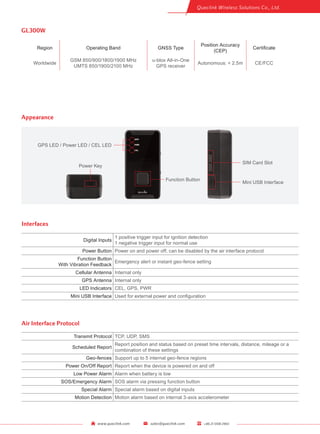 Gl300W GPS Tracker User Manual | PDF