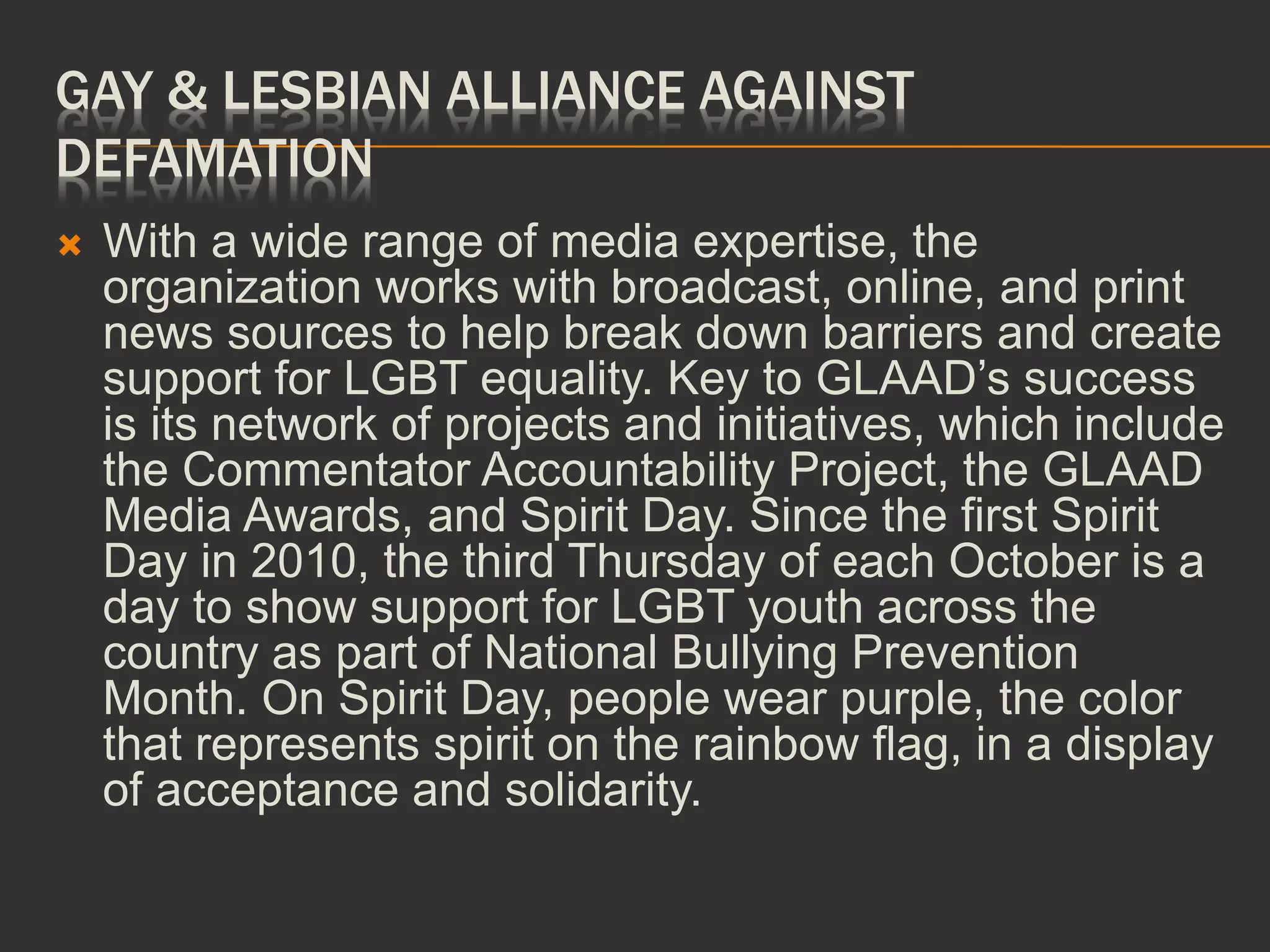 GLAAd - Supporting the LGBT Community | PPTX