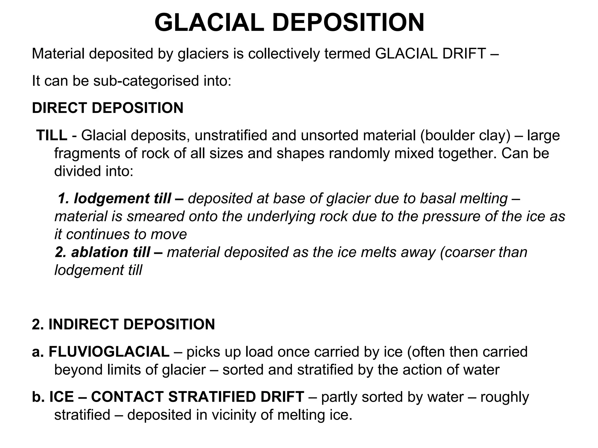 Glacial Deposition A2 | PPT