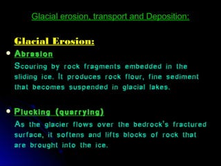 Glacial processes and their land forms. | PPT