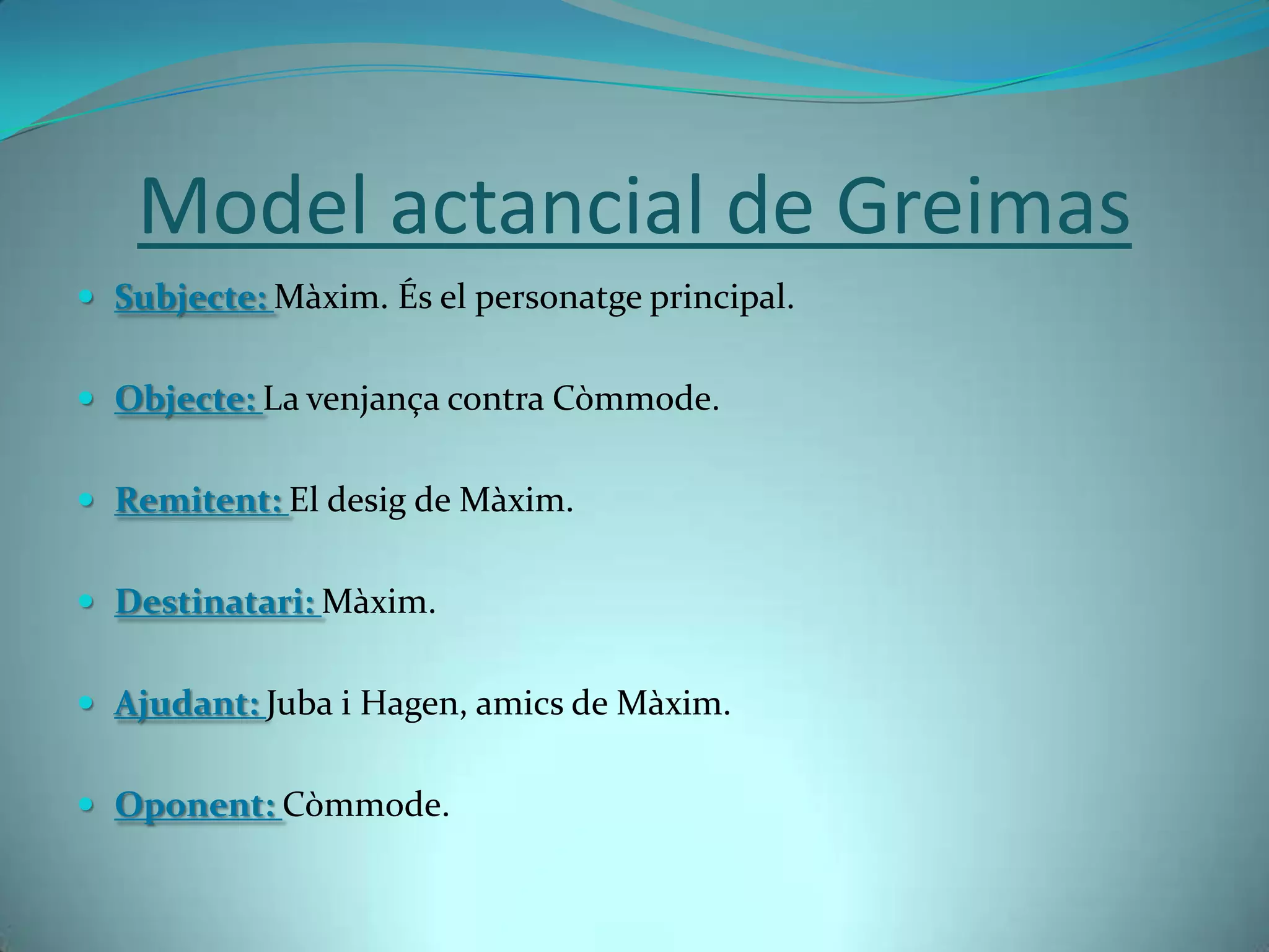 Gladiator, arquetipus Propp | PPTX