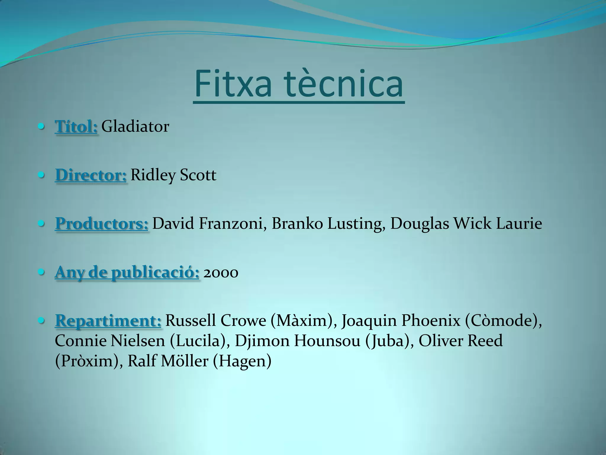 Gladiator, arquetipus Propp | PPTX