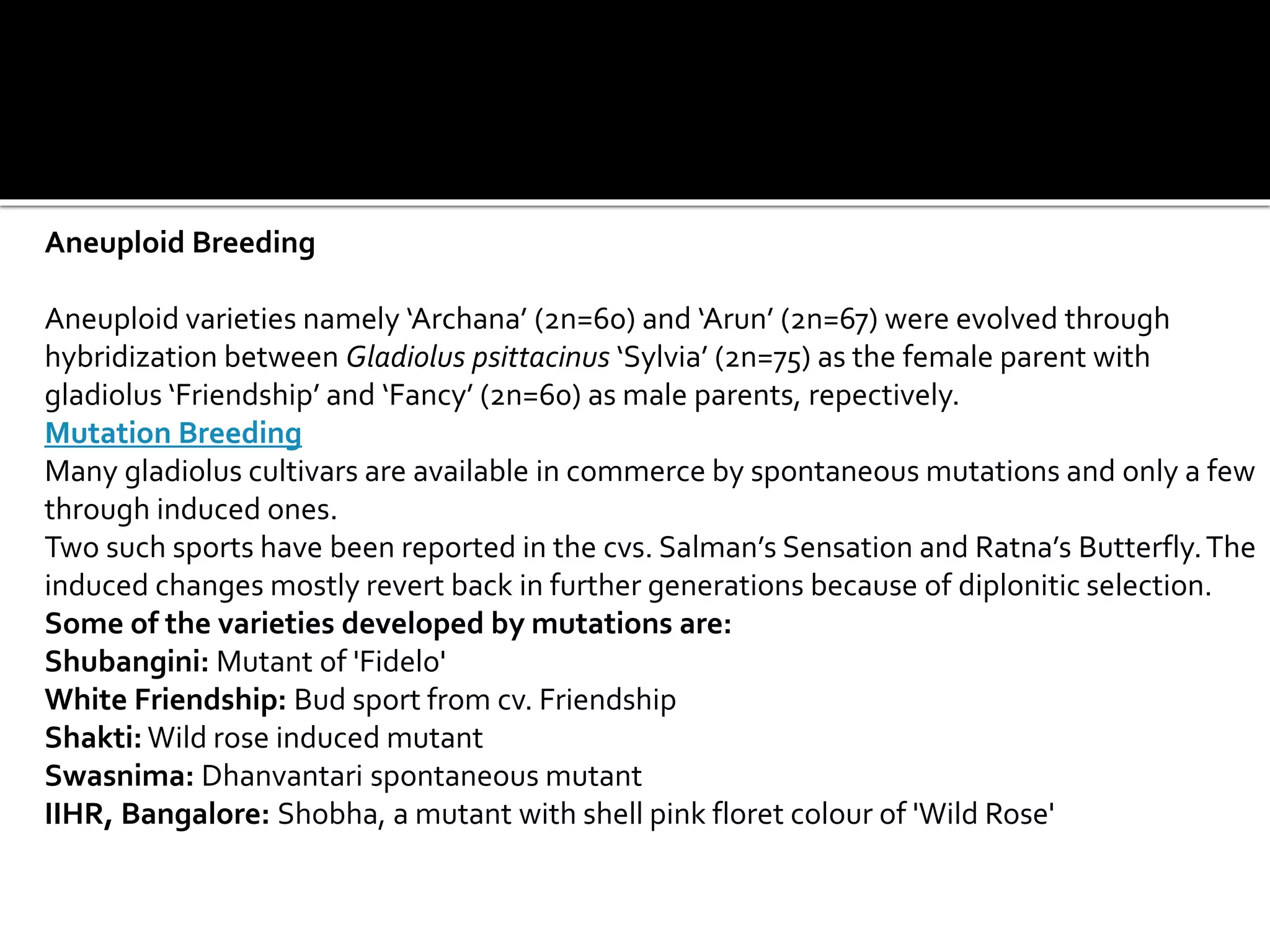 Gladiolus objectives & breeding methods | PPTX