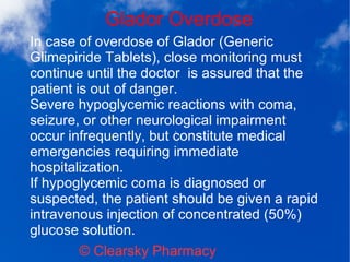 Glador (Generic Glimepiride Tablets) | ODP