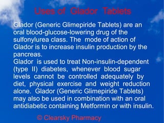 Glador (Generic Glimepiride Tablets) | ODP