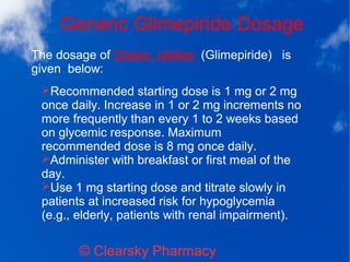 Glador (Generic Glimepiride Tablets) | ODP