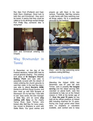 Glad Tidings Newsletter 1 - Mission to Seafarers | PDF | Australia and ...