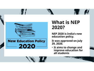 National education policy NEP 2020 india new education | PPTX