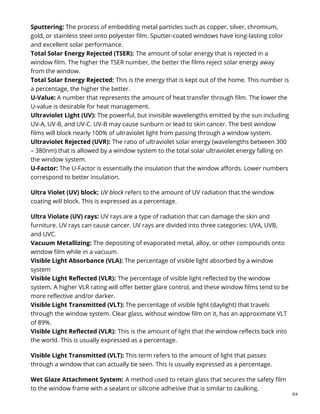 Window Glass Film Terminology | PDF