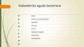 Patología de glándulas salivales en pacientes pediátricos | PPTX