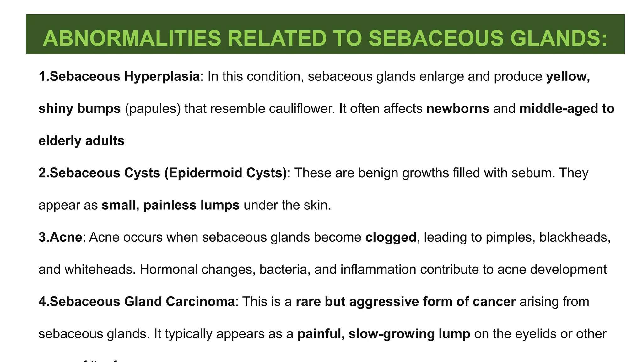 GLANDS IN THE SKIN,FUNCTIONS AND ABNORMALITIES ..pptx
