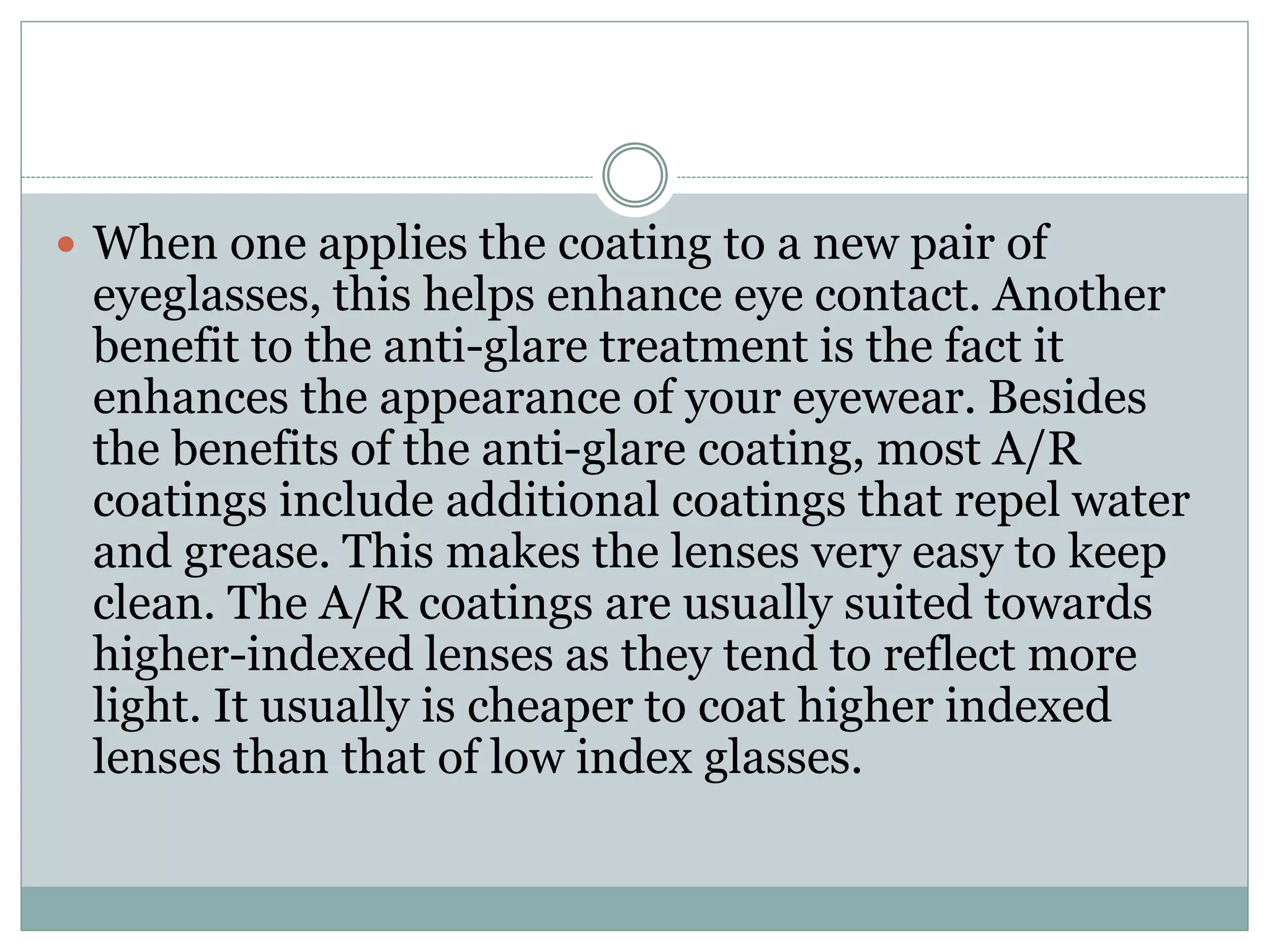 Glare from eyeglass lenses | PPTX