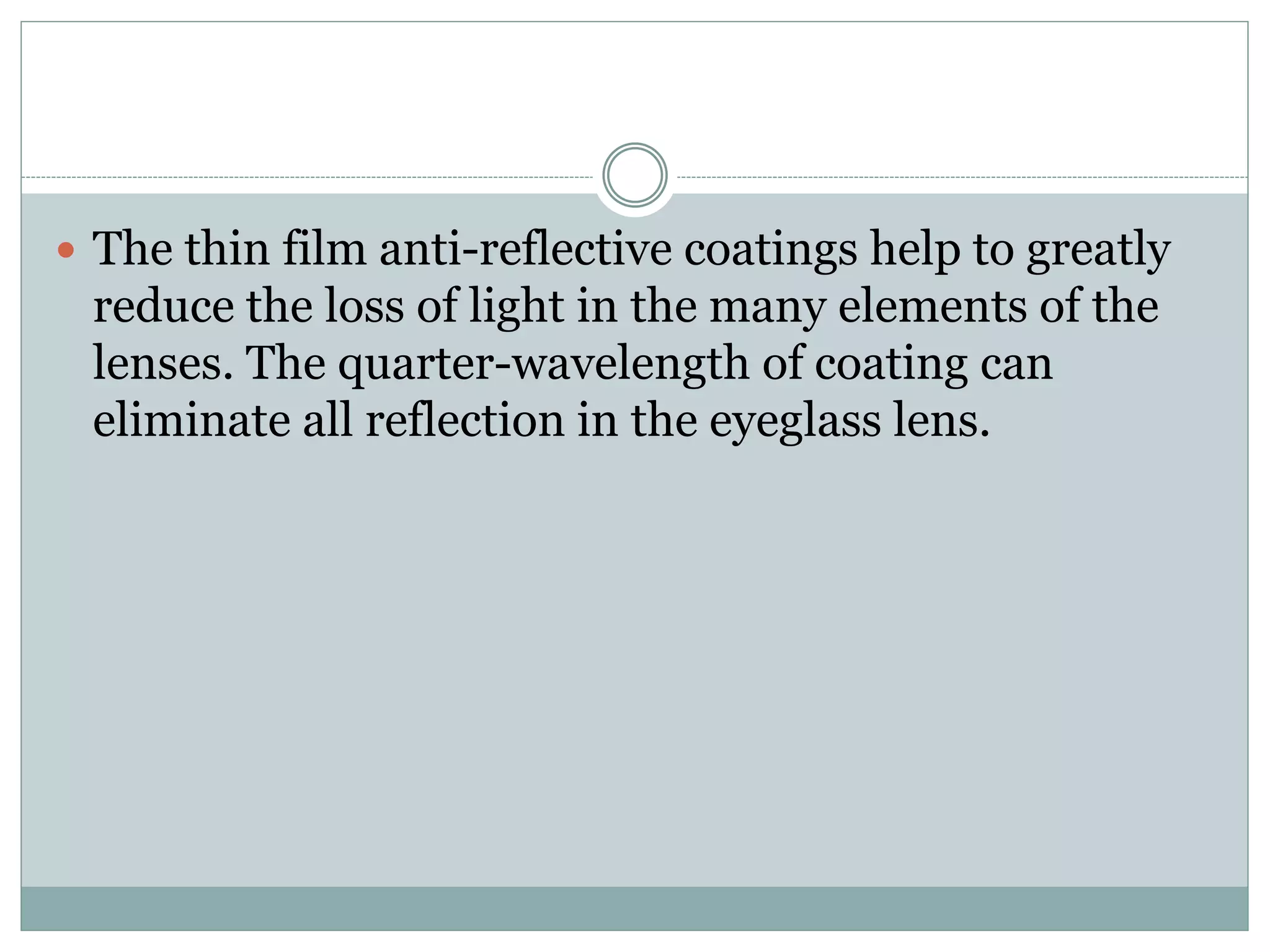 Glare from eyeglass lenses | PPTX