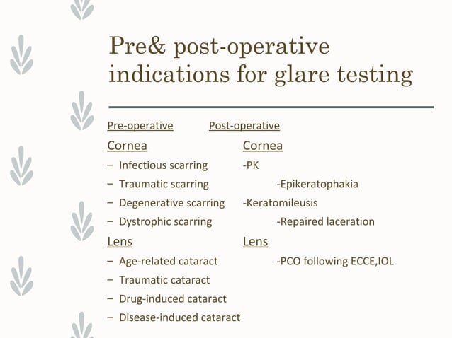 Glare testing and dark adaptation | PPT