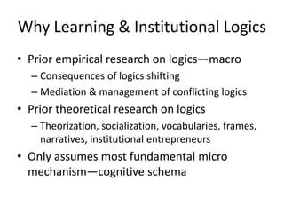 Learning institutional logics | PPT