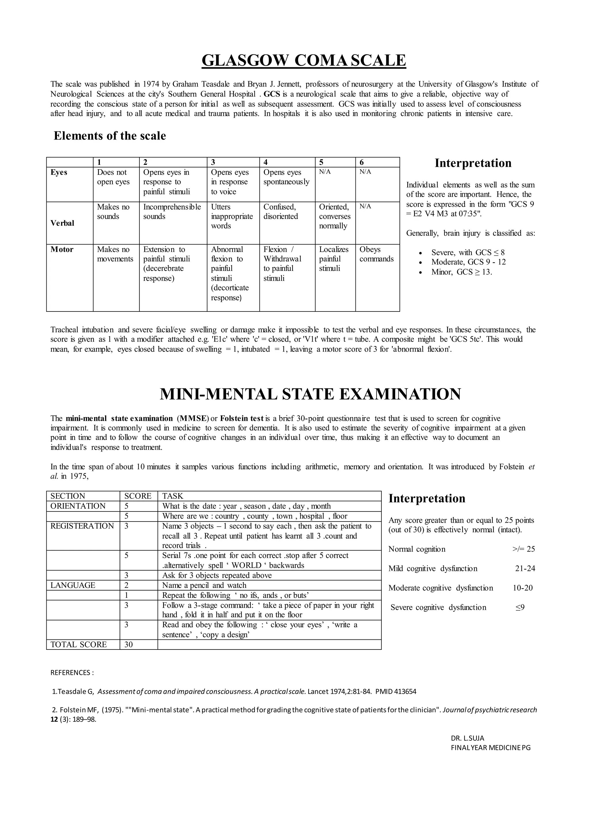 Glasgow coma scale | DOCX