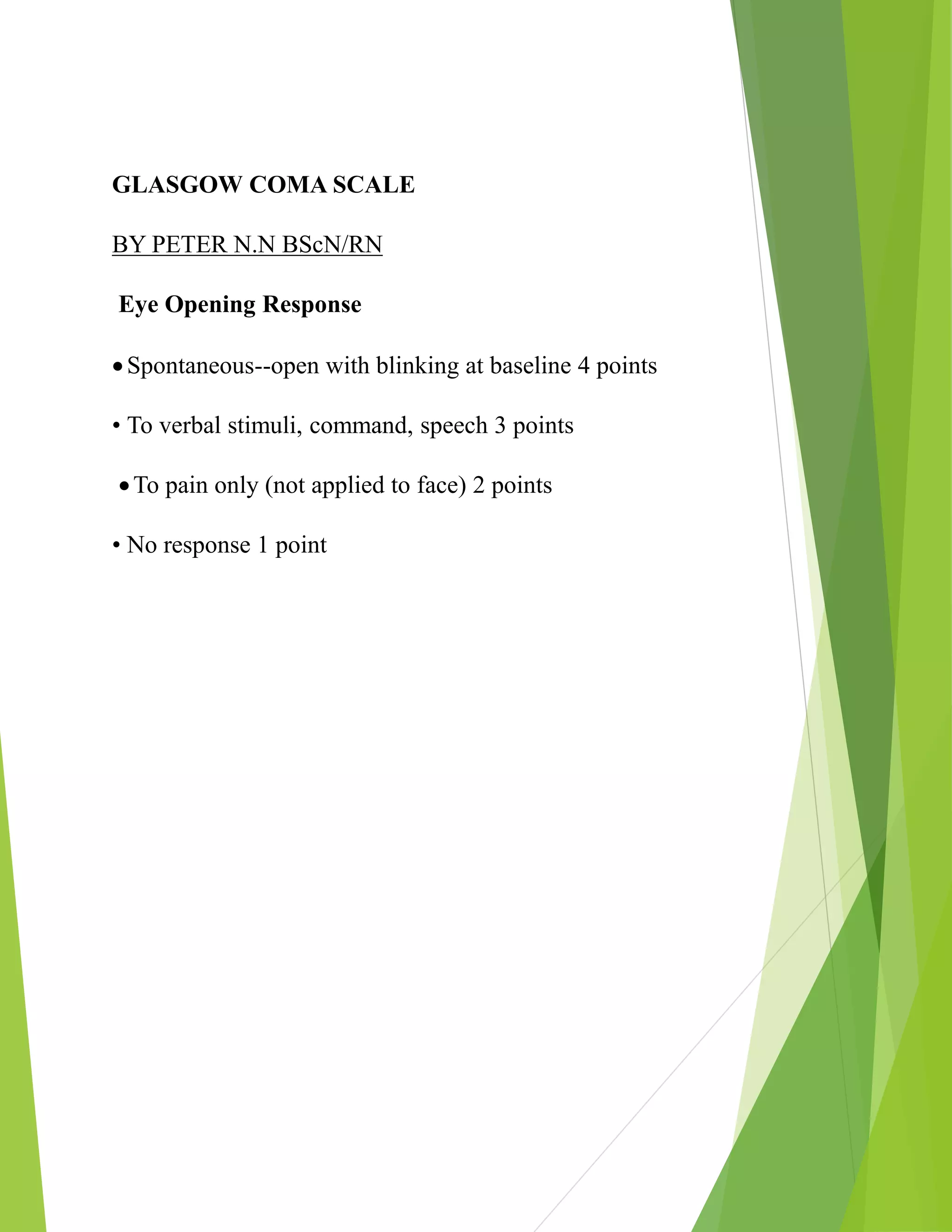 Glasgow coma scale | PPT