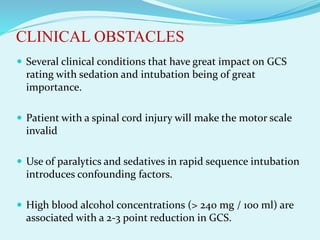 Glasgow coma scale evaluation and clinical considerations | PPTX