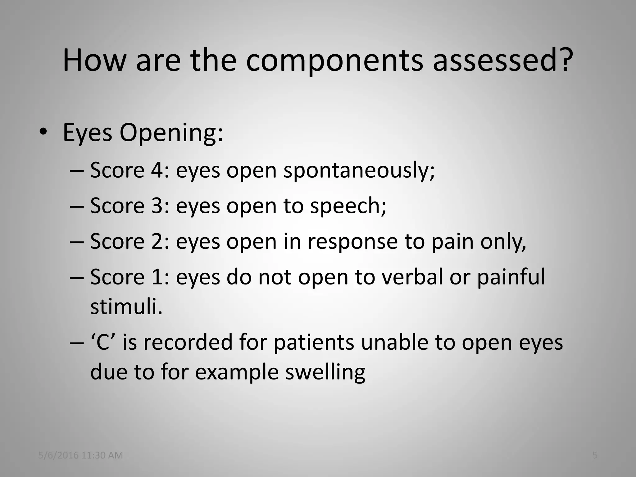 Glasgow coma scale | PPTX
