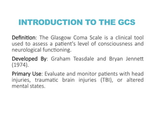 Glasgow Coma Scale (GCS) Presentation... | PPTX